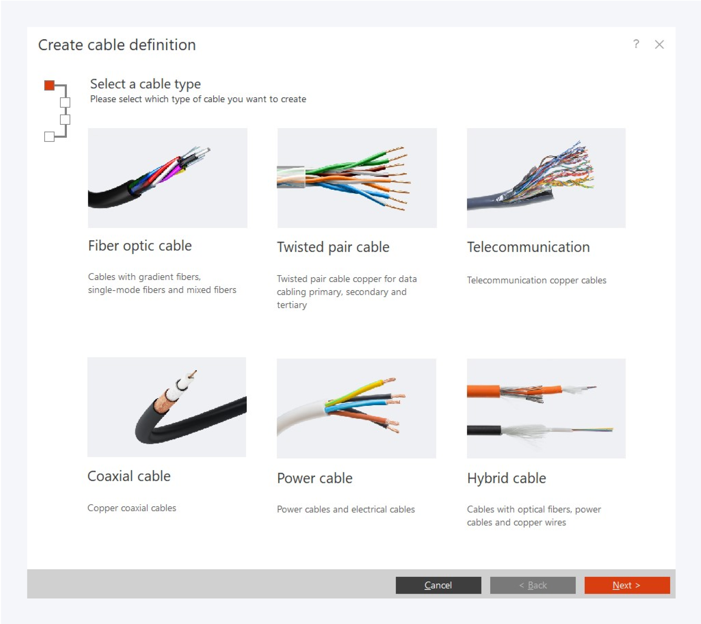 Create Cable Definitions